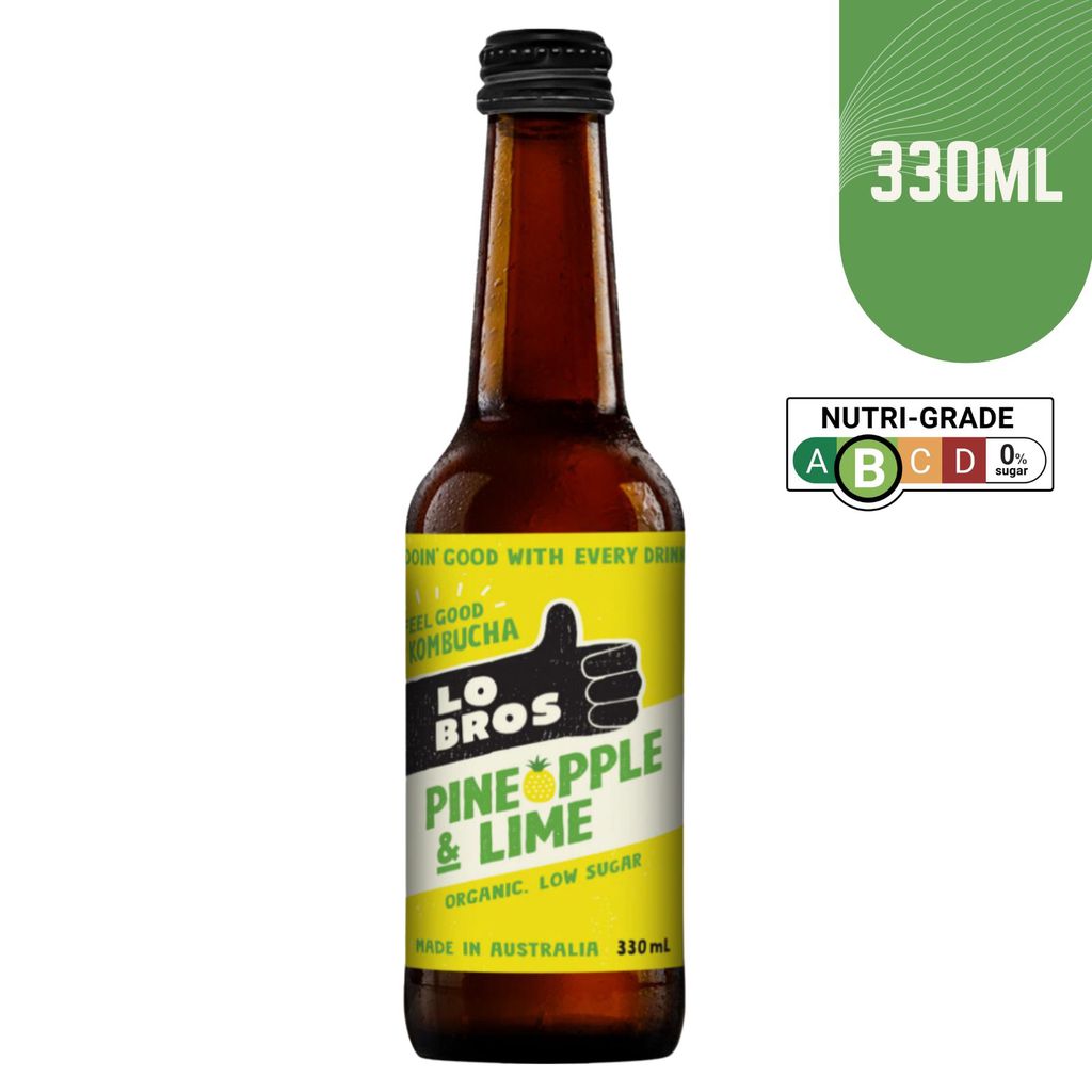 Lo Bros Organic Kombucha - Pineapple & Lime 330ml | Shopee Singapore