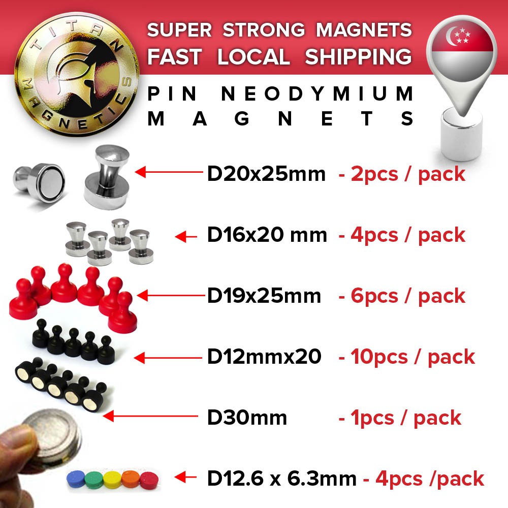 Neodymium Strong Magnets Pin Magnets Fridge Craft Office Magnet ...