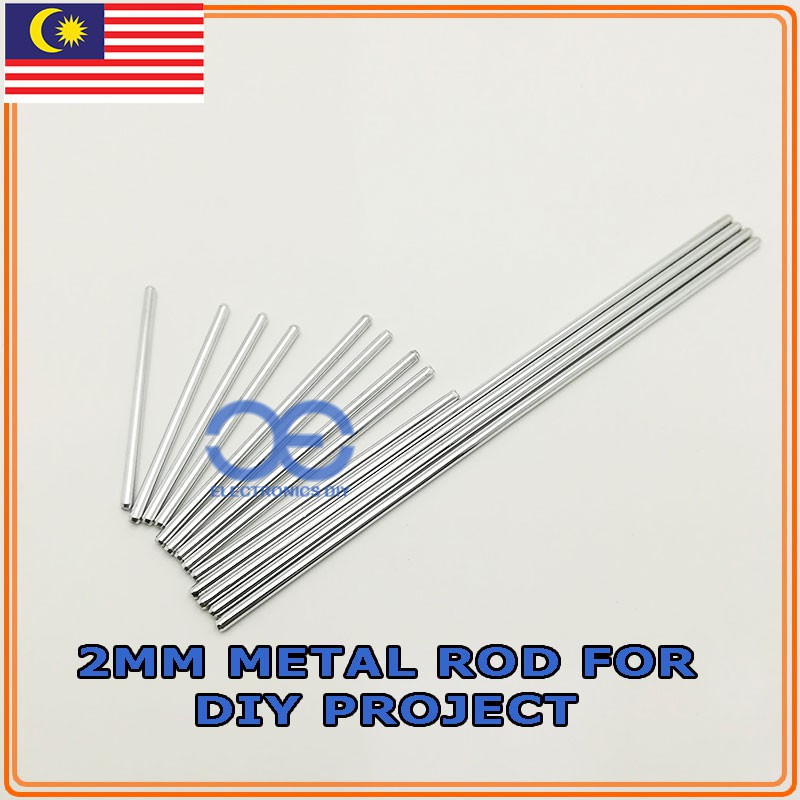 2mm Diameter Solid Round Metal Rod Shaft Axle Bars for DIY [Batang Besi ...