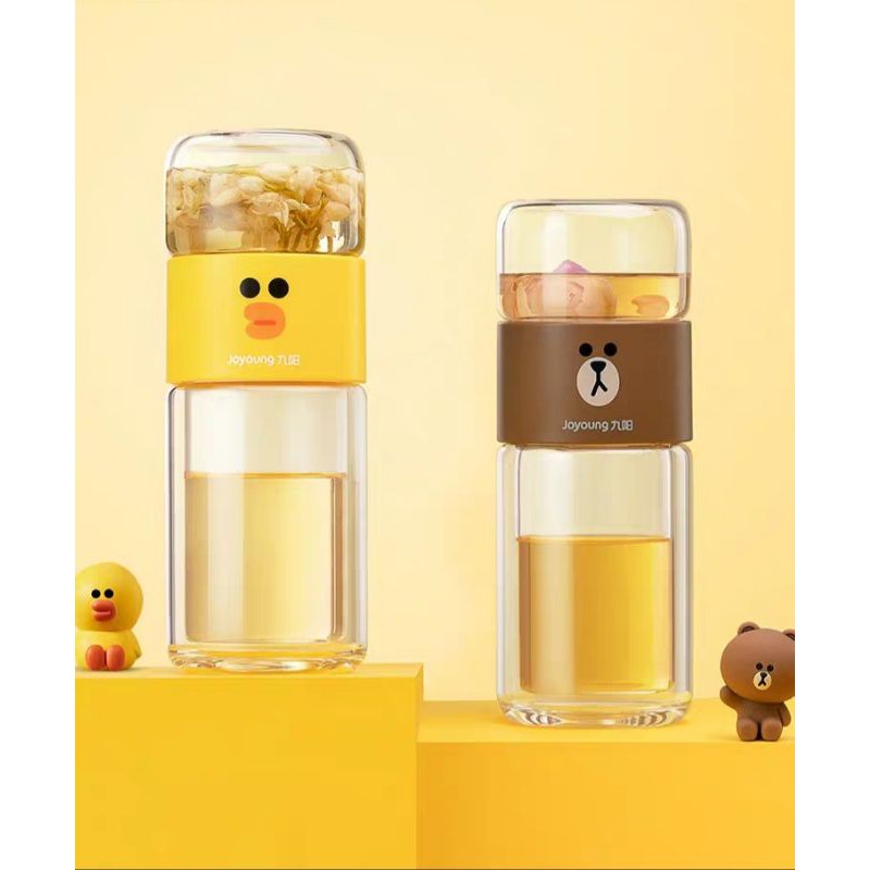 line friends brown bear sally thermal bottle tea cup tea making ...