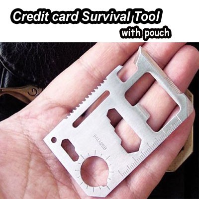 11-Function Credit Card-Sized Survival Tool with Free Pouch (bundle of ...