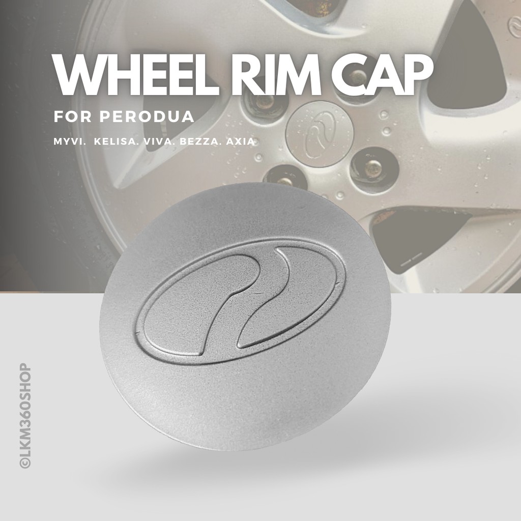 Perodua Kelisa Myvi Viva Bezza Axia Rim Cap Wheel Cap with Logo 1pc ...