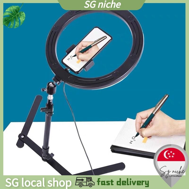 Desktop Overhead Light LED Selfie Ring Light Annular Lamp With Cell ...