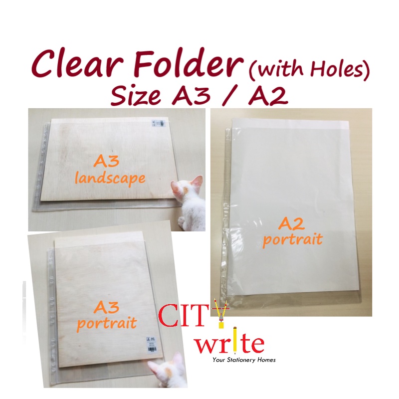 Size A3/ A2 Transparent Folder Landscape Portrait Document Drawing ...