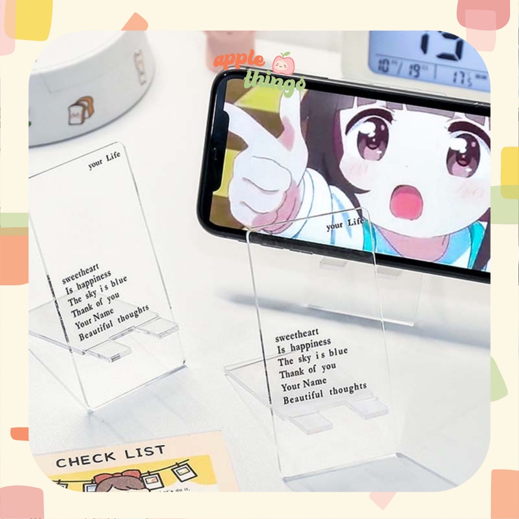 Acrylic Phone Holder Stand Minimalist Aesthetic Style Aesthetic Acrylic ...