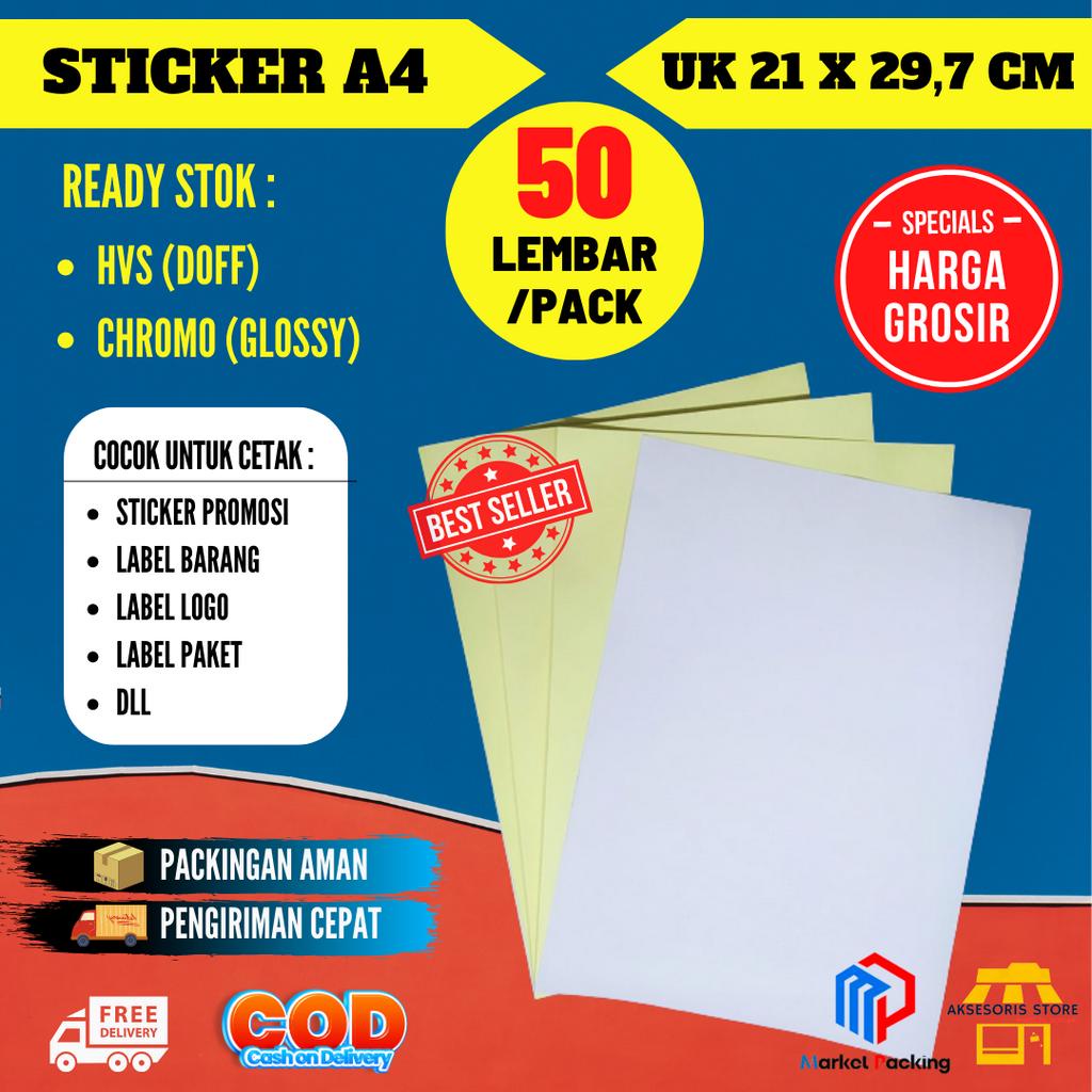 A4 LABEL STICKER Contains 50 Sheets/A4 Size STICKER Paper | Shopee ...