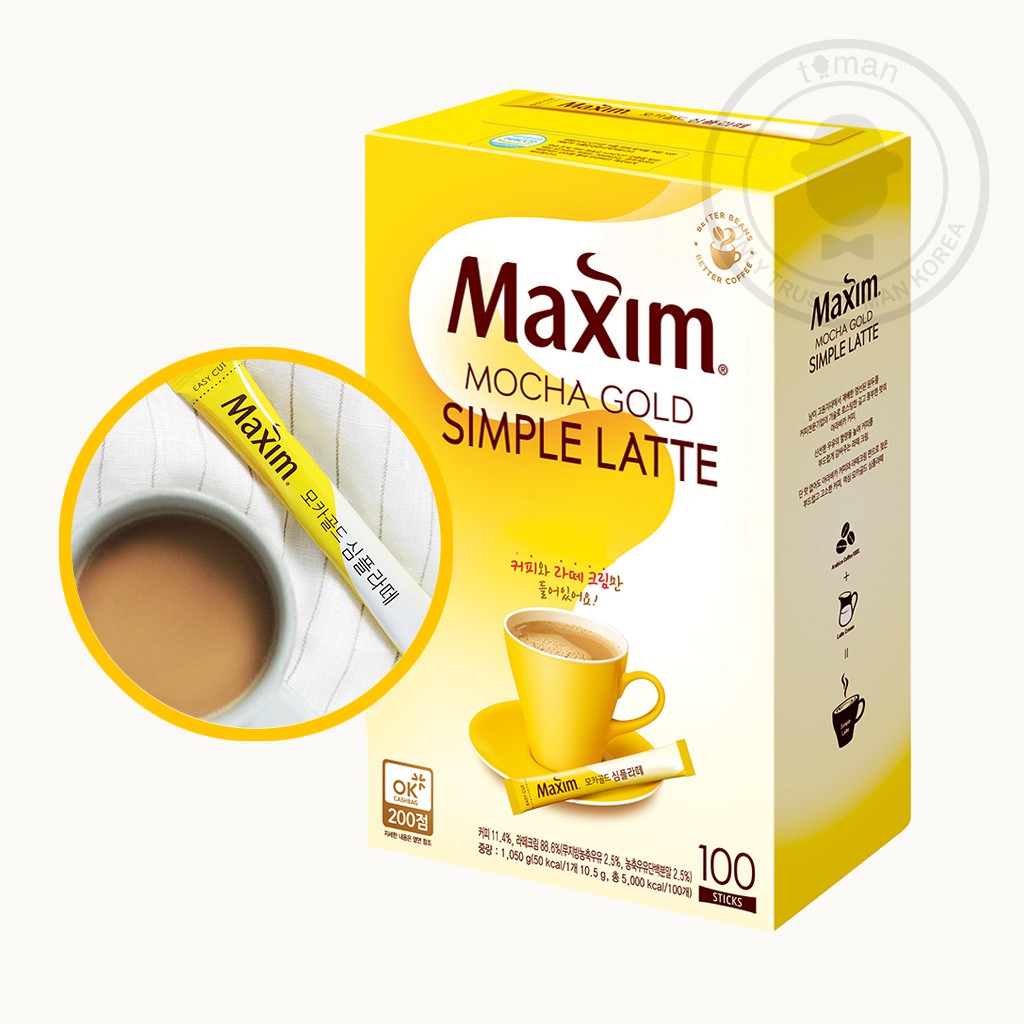Maxim Mocha Gold Simple latte coffee mix 100 sticks | Shopee Singapore
