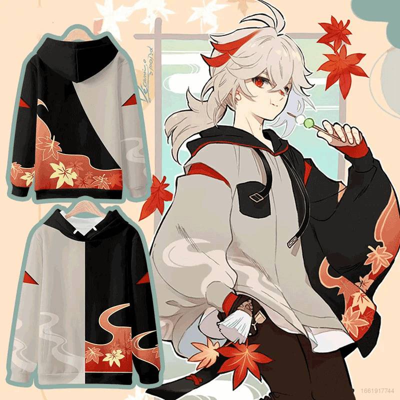 AG Anime Genshin Impact Jacket Long Sleeve Zipper Tops Hooded Casual ...