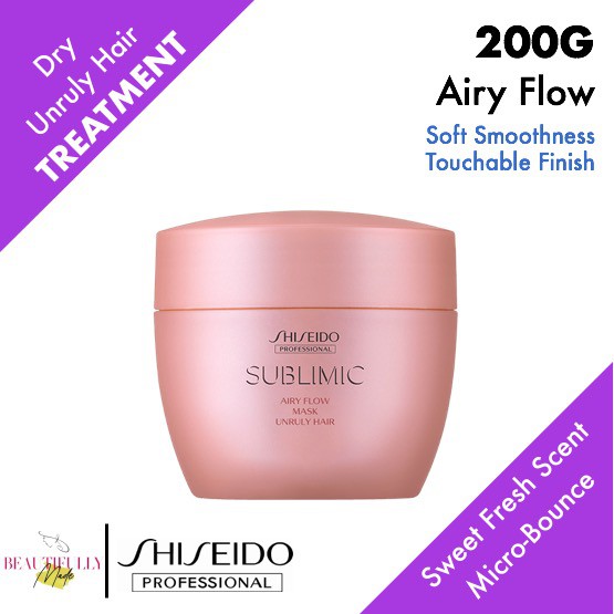 Shiseido Professional Sublimic Airy Flow for Unruly Hair - Shampoo Treatment Mask Refining Fluid ...