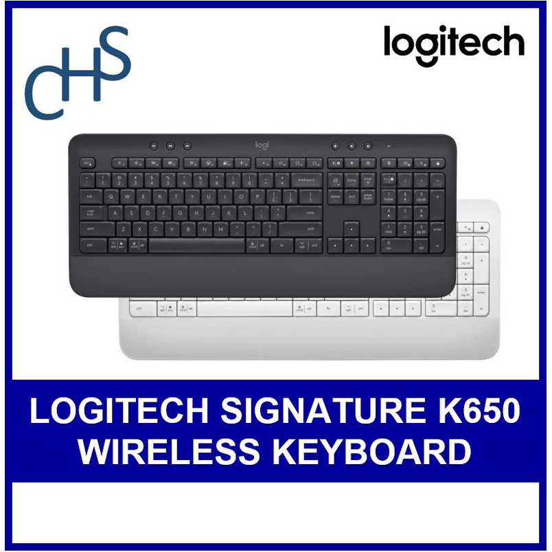 Logitech Signature K650 Comfort Wireless Keyboard Black White - 1 year ...