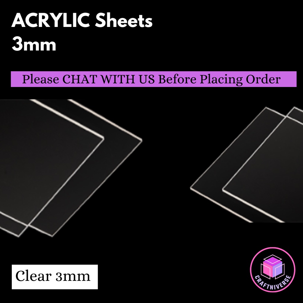 [SG SELLER] 3mm Acrylic Sheet | Perspex Sheet | Clear Acrylic Sheets ...