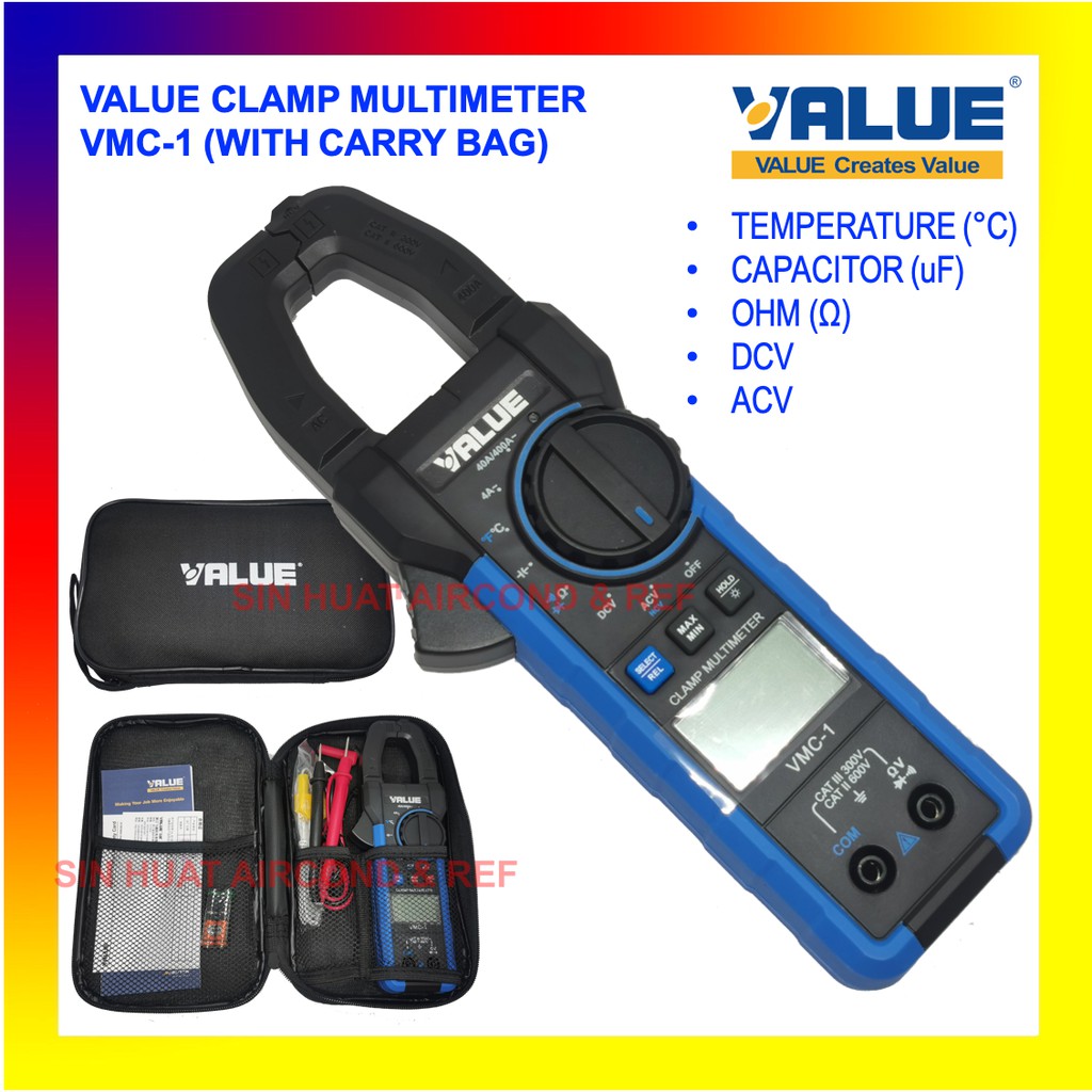 VALUE DIGITAL CLAMP METER MULTIMETER AMPERE METER VCM-1 CAPACITOR METER ...