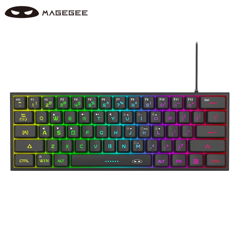 MageGee TS91 60% Compact Wired Keyboard 61 Keys RGB Backlight Small ...