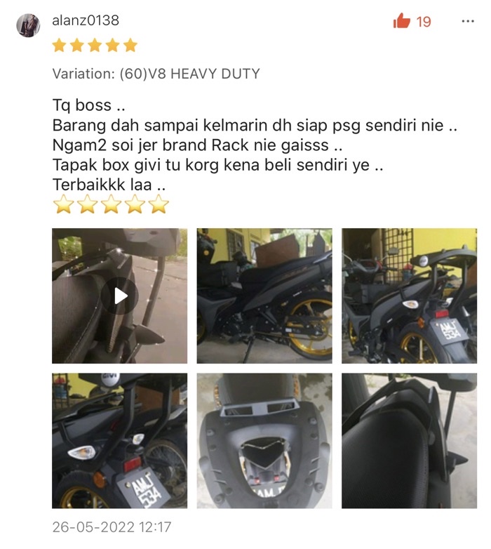 YAMAHA LC135 V1 V2 V3 V4 V5 V6 V7 V8 V9 FI RACK 2 MONORACK HEAVY DUTY ...