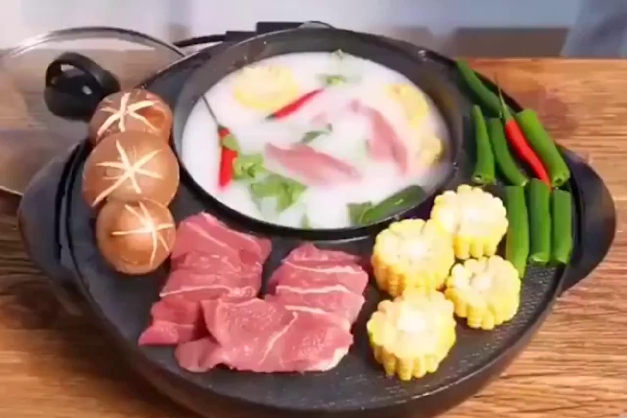 2 IN 1 BBQ Grill Steamboat Hot Pot Shabu Electric Smokeless Non Stick ...