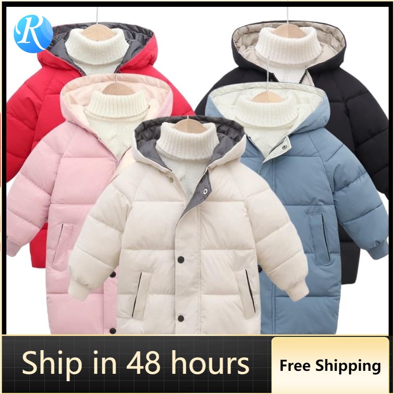 Autumn Winter New Kids Coats Girls Jackets Fashion Thick Long Hooded ...