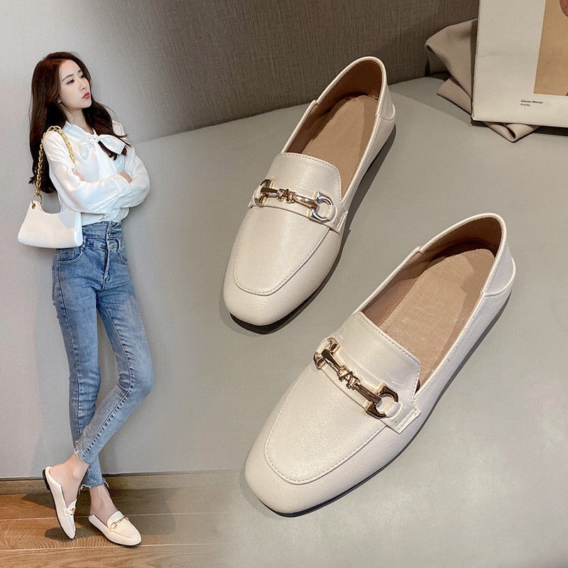 [READY STOCK] Single Shoes Women's Genuine Soft Leather One-Step Anti ...