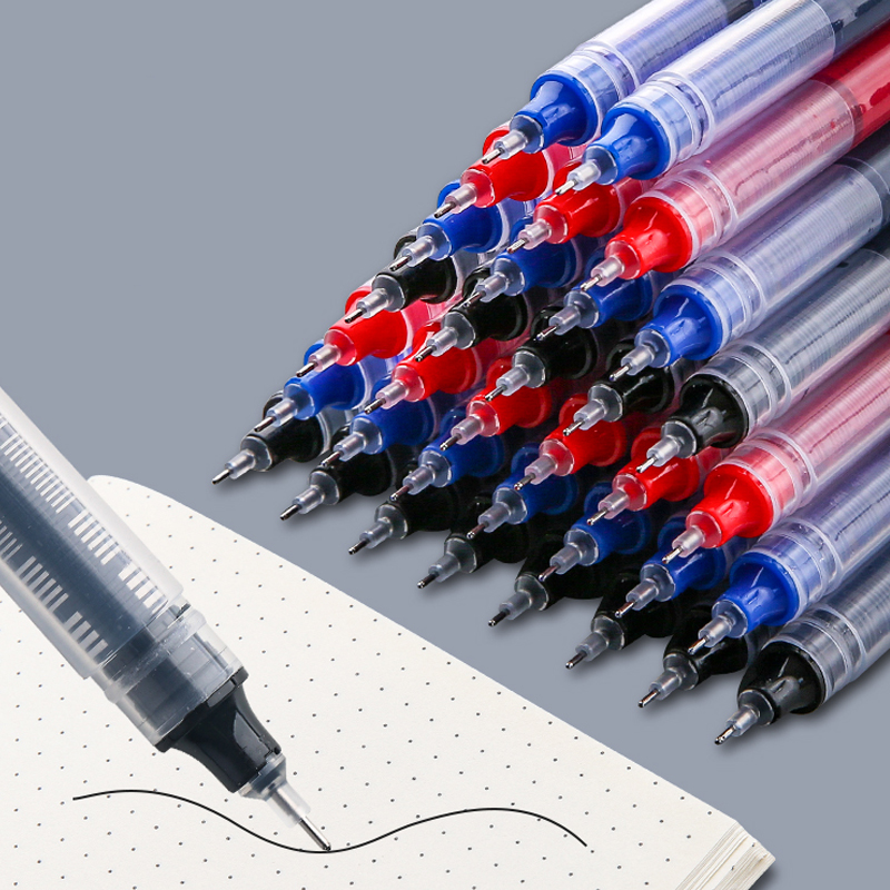 Straight Liquid Quick-Drying Gel Pen 0.5mm Black/Red/Blue Signature Pen ...
