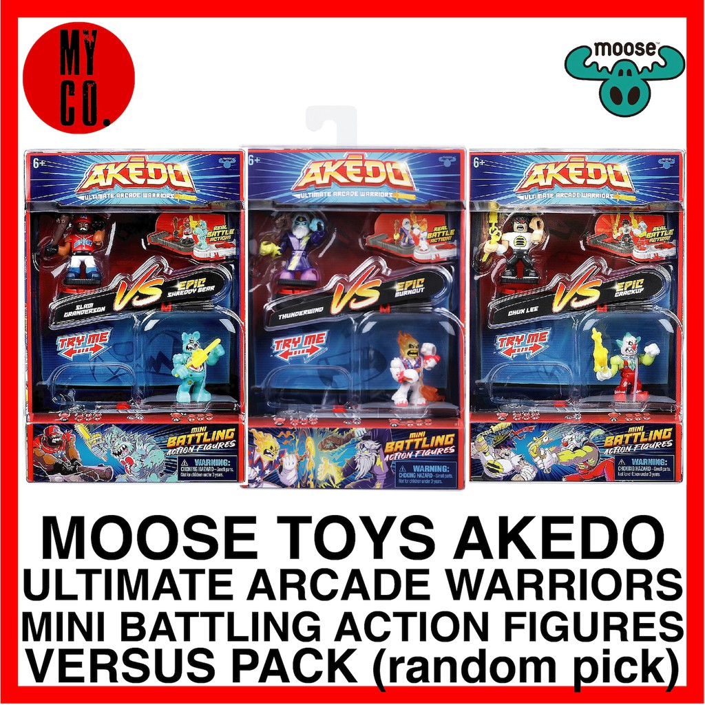 MOOSE TOYS AKEDO ULTIMATE ARCADE WARRIORS MINI BATTLING ACTION FIGURES ...
