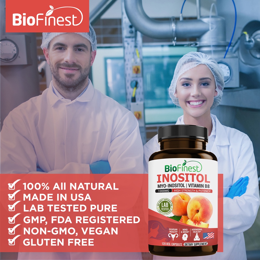 Biofinest Inositol 1000mg - Vitamin B8 Myo-Inositol D-Chiro Inositol ...