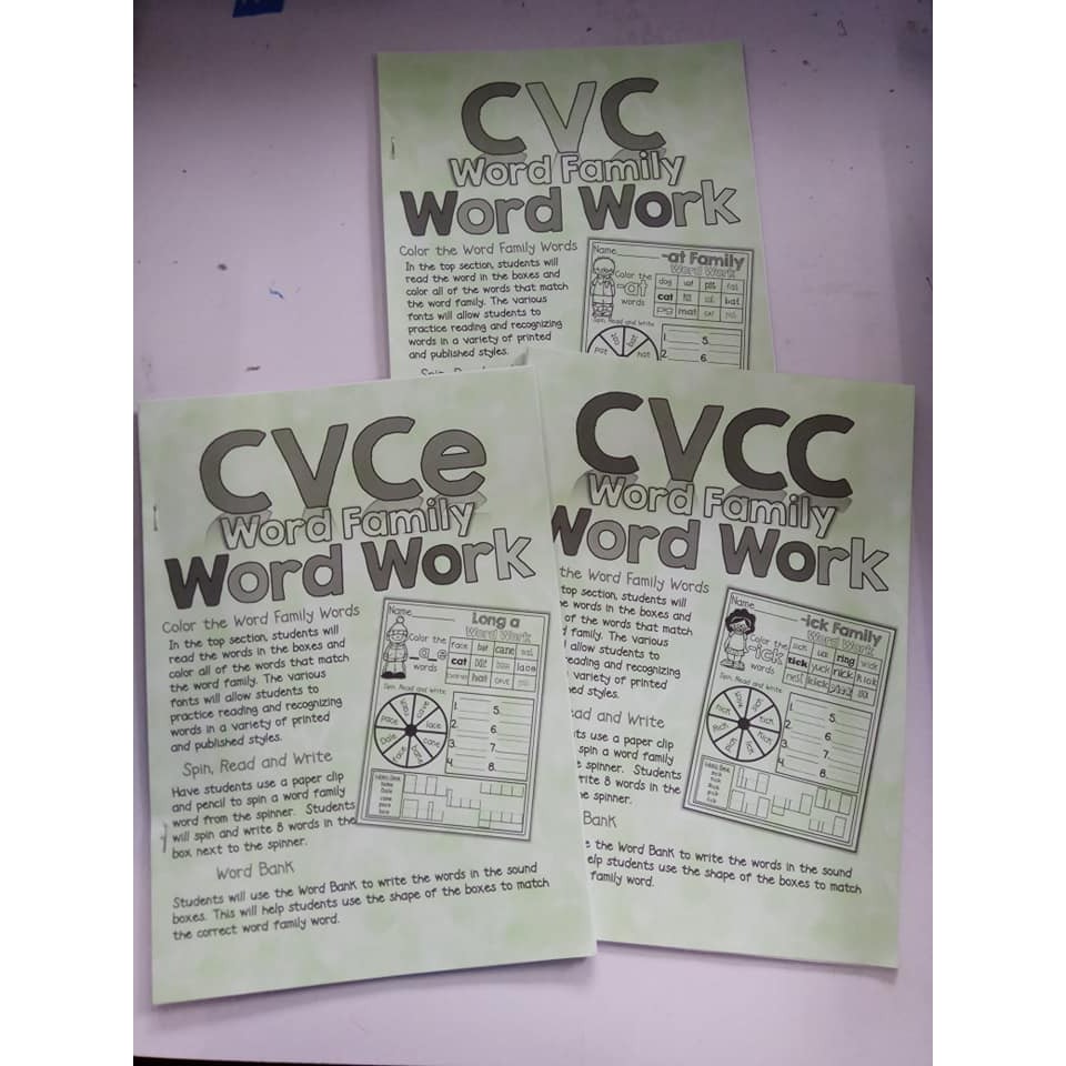 HARD COPY - Word Family Word Work Exercises | Shopee Singapore