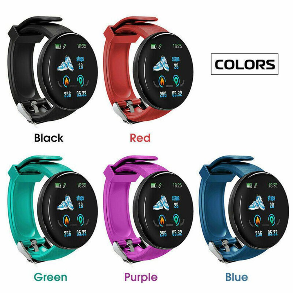 Smartwatch D18 Round Waterproof with Fitness Tracker with Bluetooth ...