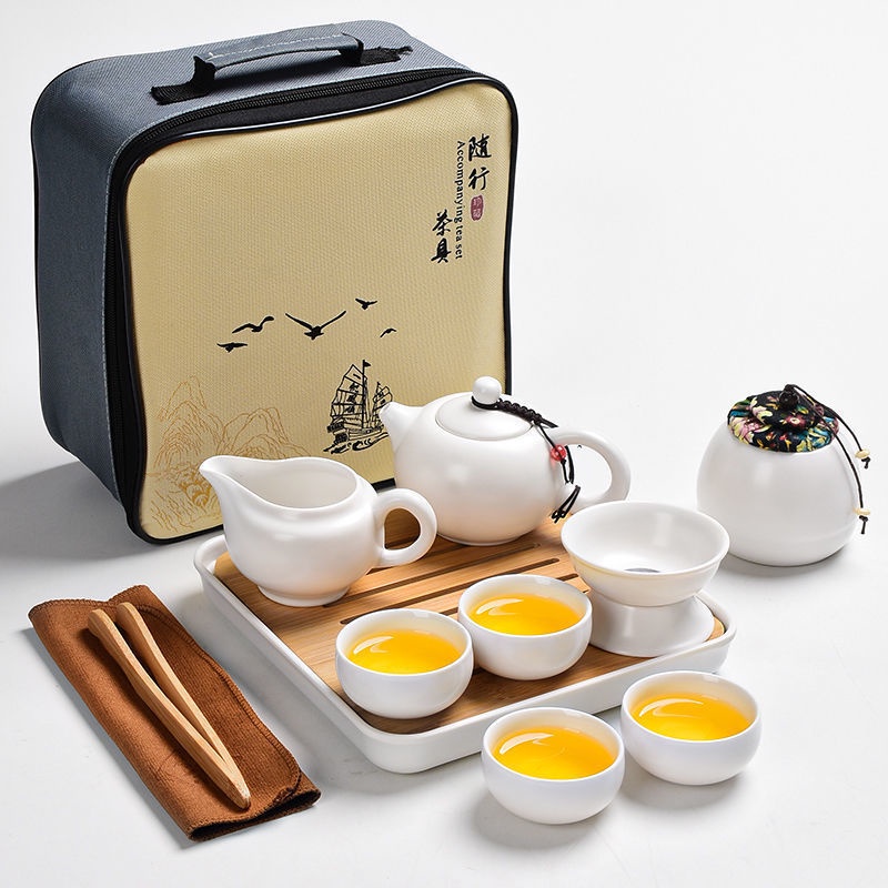 🔥Free shipping🔥Chinese Tea Set Portable Travel Tea Cup Set Ceramic Kung ...