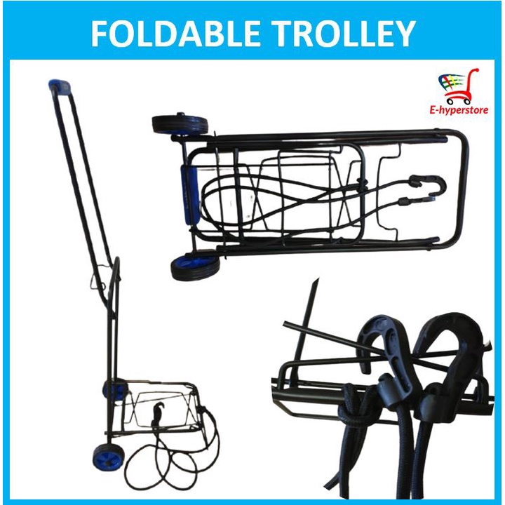 Foldable Trolley Push Cart Lightweight and Durable Trolley Wheels For ...