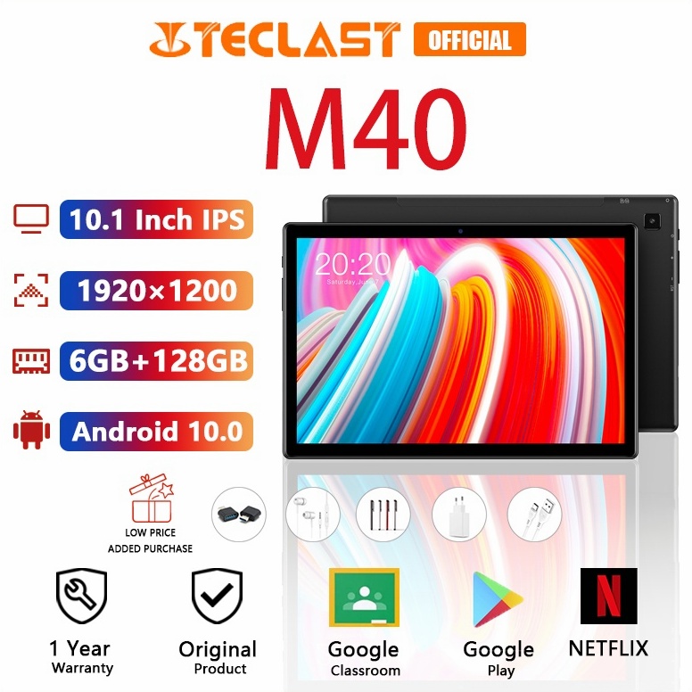 Teclast M40 Tablets Android 10.0 Tablet PC 6GB RAM 128GB ROM 10.1 inch ...