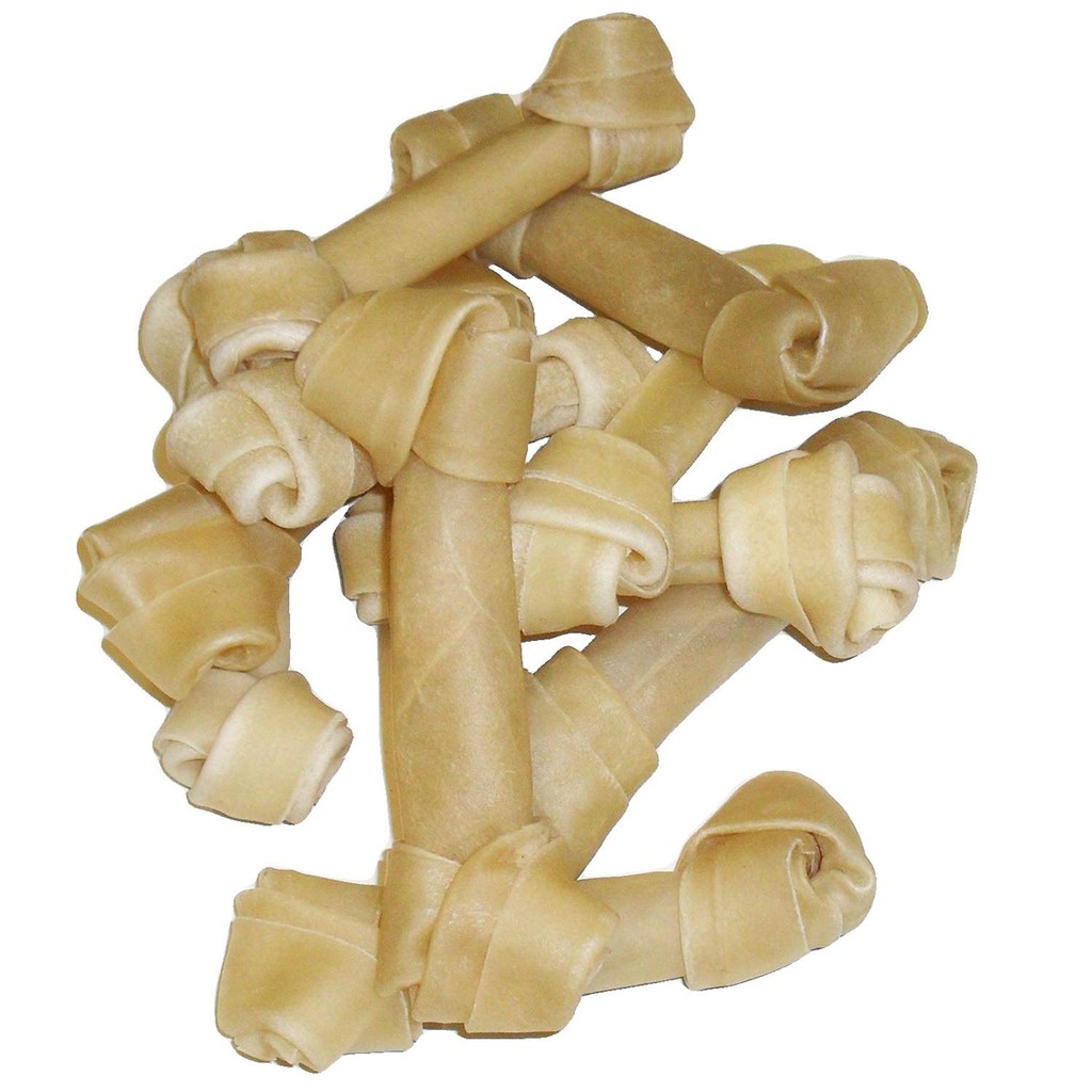 Rawhide Natural Knotted Bone Dog Treat 5"/6''/7'' (100 Pc) | Shopee ...