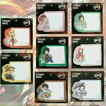 3pc set demon slayer sticky notes character kimetsu tanjiro nezuko ...