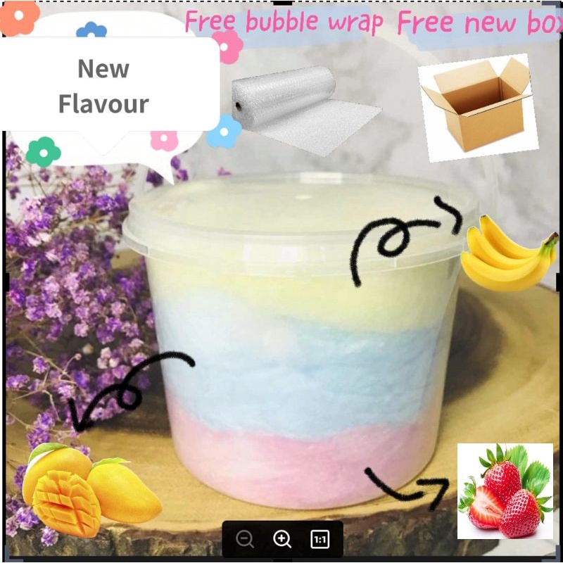 COTTON CANDY (mix flavour) GULA-GULA KAPAS Berwarna-warni candy floss ...
