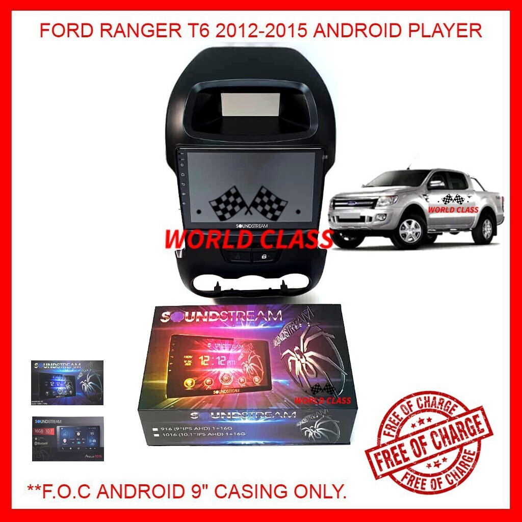 FORD RANGER T6 2012-2015 (H/SPEC) 9" SOUNDSTREAM ANDROID IPS PLAYER 2 ...