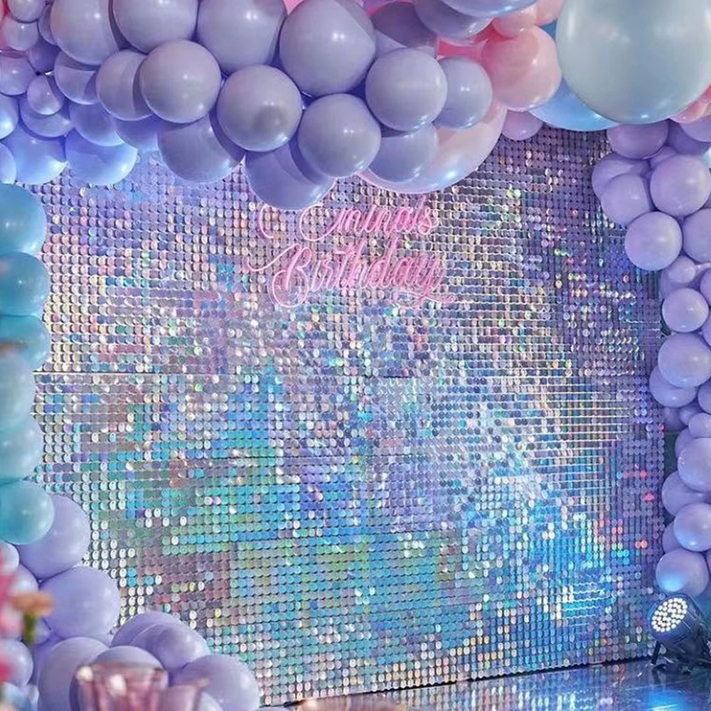 Party Background Curtain Sequin Backdrop Wedding Decor Birthday Baby ...