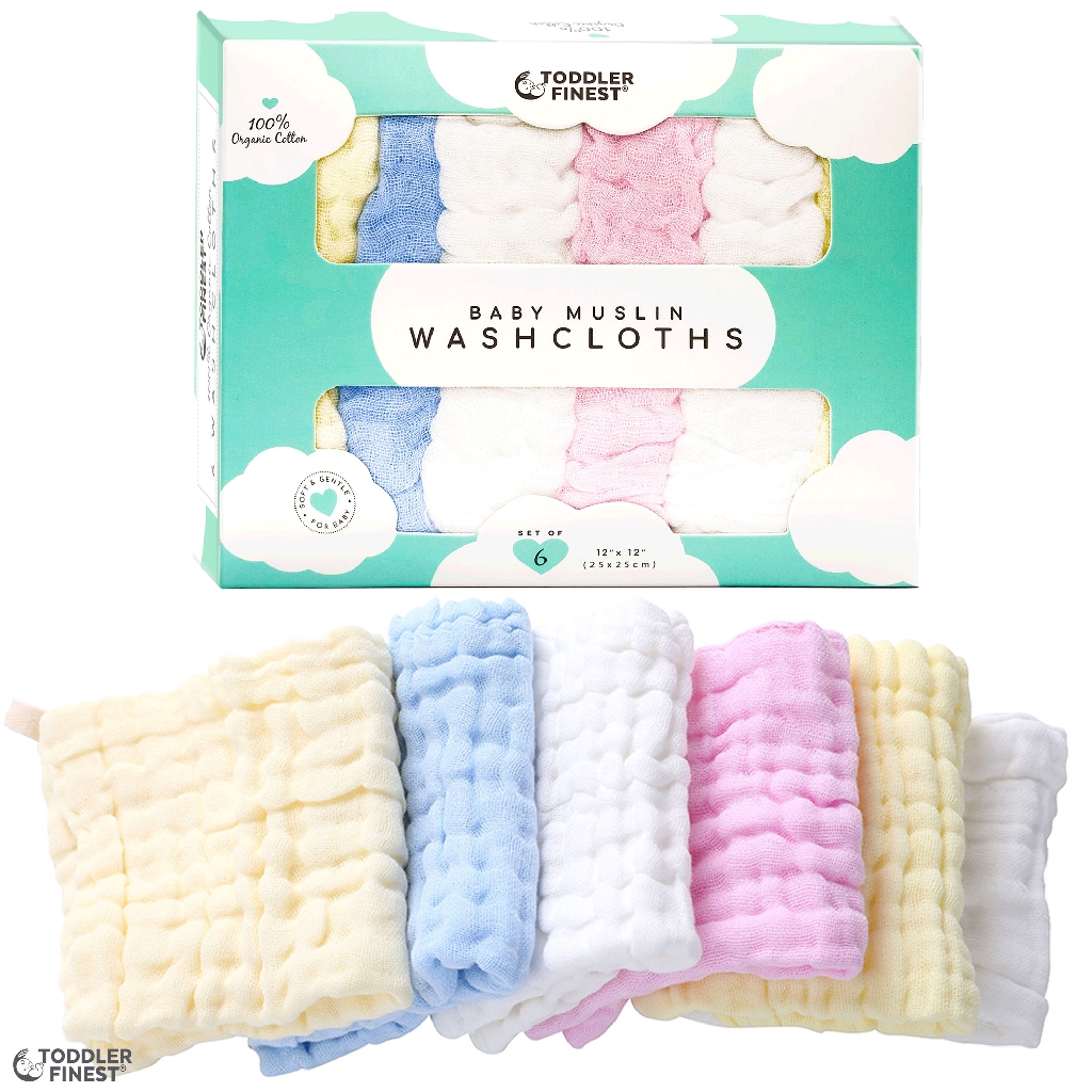 Baby Muslin Washcloths - Natural Muslin Organic Cotton Baby Wipes ...