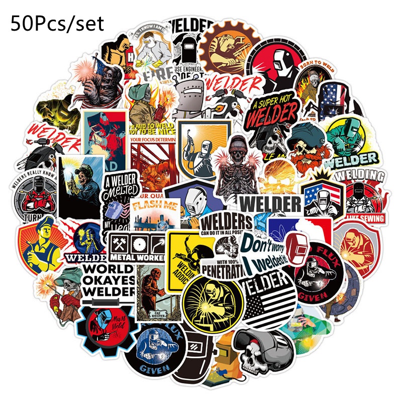 50PCS Welders Electric Punk Style Welding Cartoon Graffiti Sticker ...