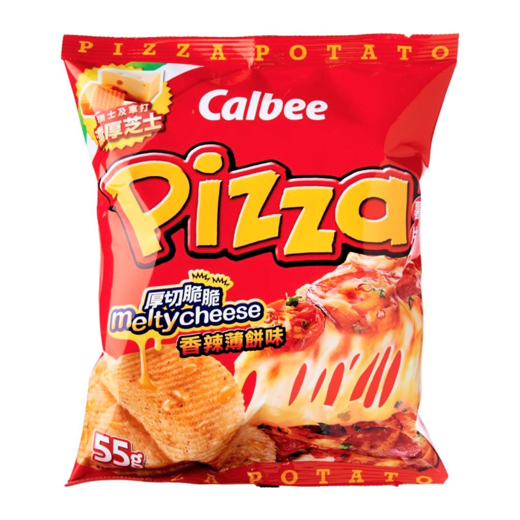 Calbee Spicy Pizza Potato Chips, 55g | Shopee Singapore