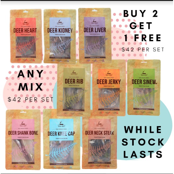 Dear Deer Freeze Dried Dog Treats/Chews (9 Flavours) | Shopee Singapore