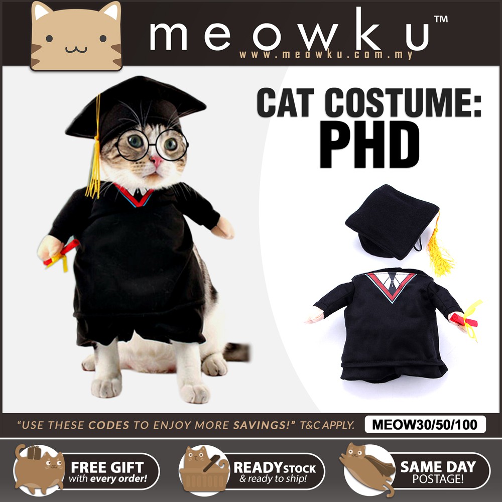 PHD Graduation Pet Cat Dog Cute Costume Cosplay Prop Photoshoot ...
