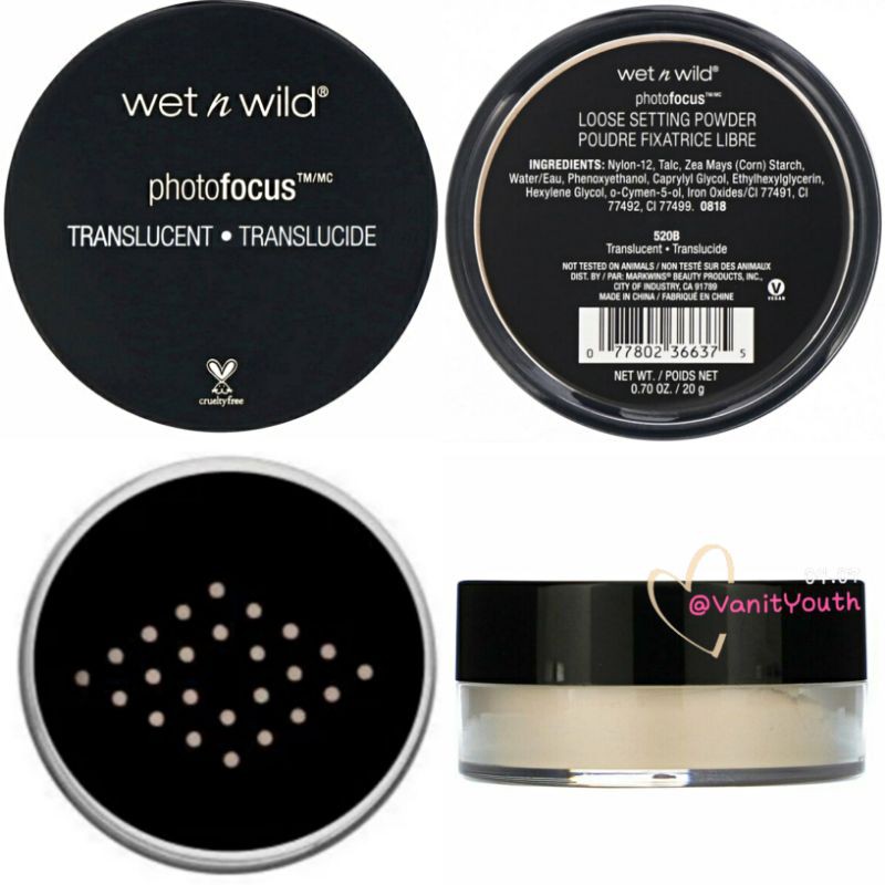 Wet n Wild PhotoFocus Loose Setting Powder, Translucent, 20g | Shopee ...