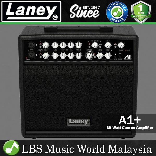 Laney A1 Plus 80 Watt Speaker Amp 1X8 Inch Woofer Acoustic Guitar Combo ...