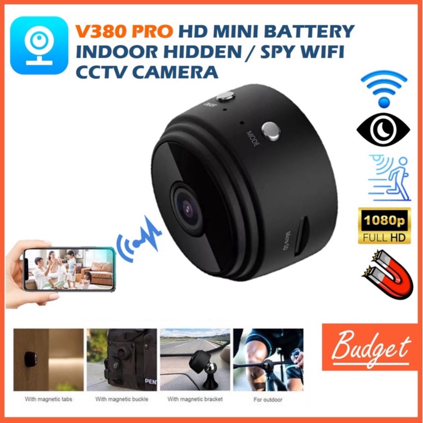 Mini CCTV Camera 4K Full HD 1080P Cam 150 Degree Viewing Angle Wireless ...