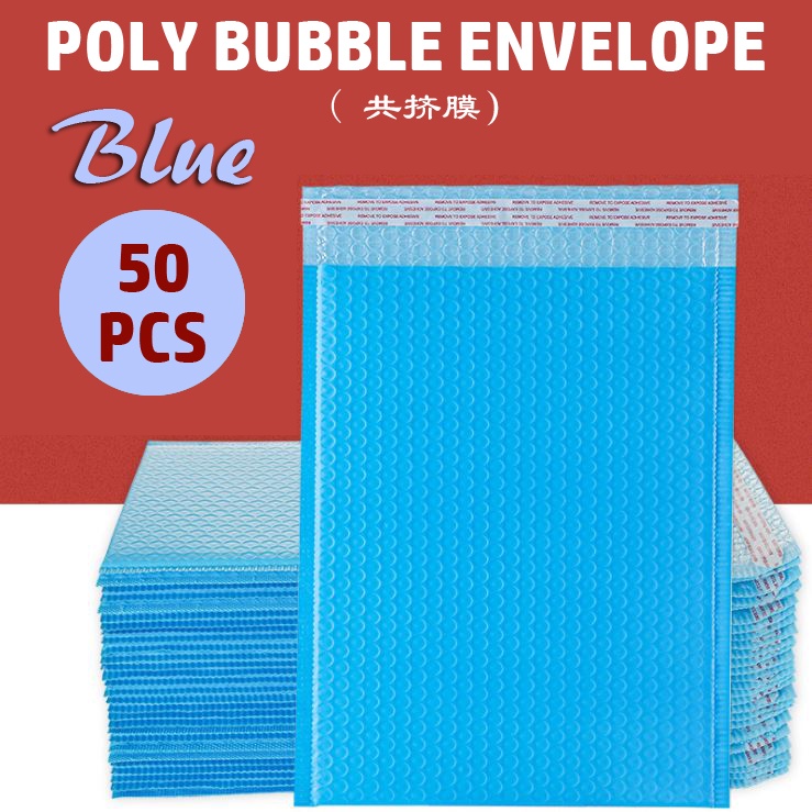 【Poly Bubble Envelope】【Blue】Plastic Polymailers Bubble Wrap Envelope ...