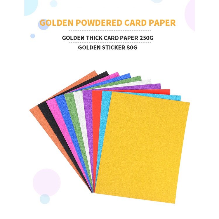 A4 Golden Powdered Card Paper/10 colors/10pcs/pack/80mg/Art Handcraft ...