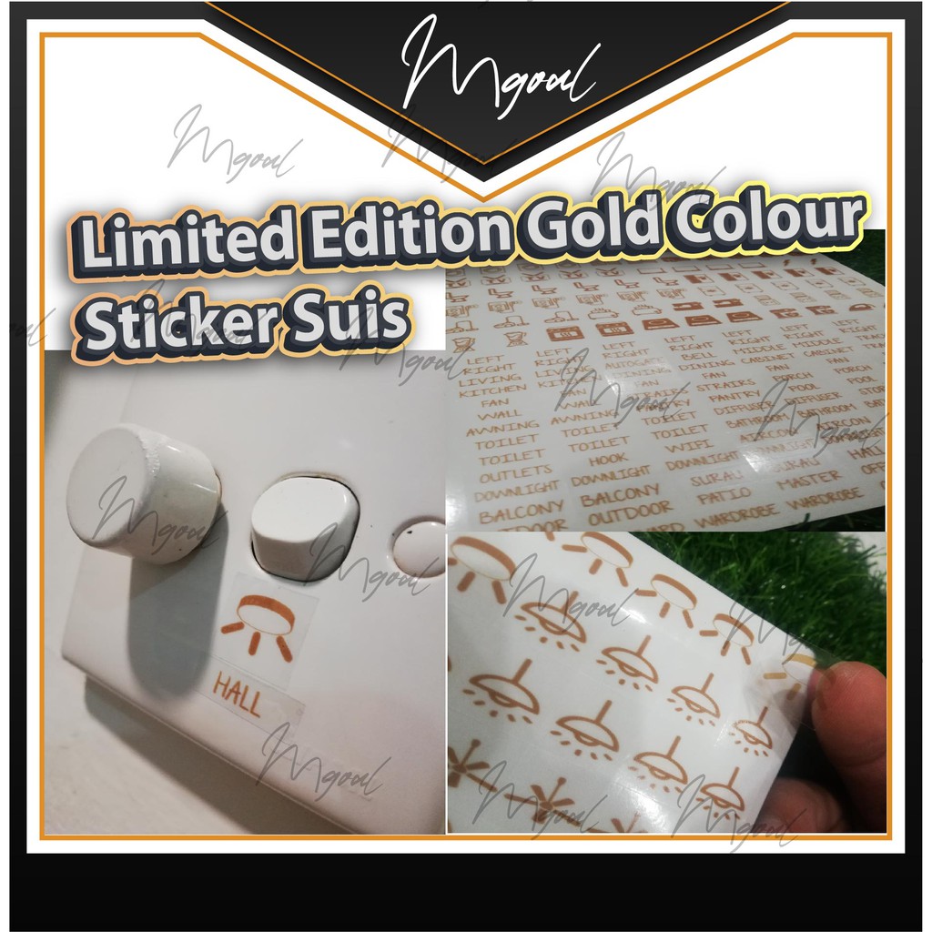 Limited Edition Gold Sticker suis/sticker switch icon & wording Label ...