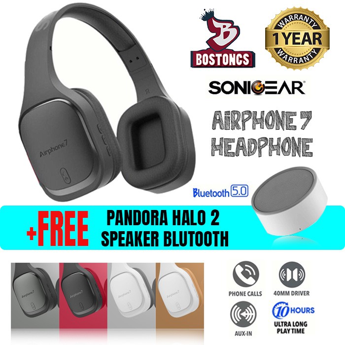 SonicGear Airphone 7 Bluetooth Headphones With Mic Free Portable ...