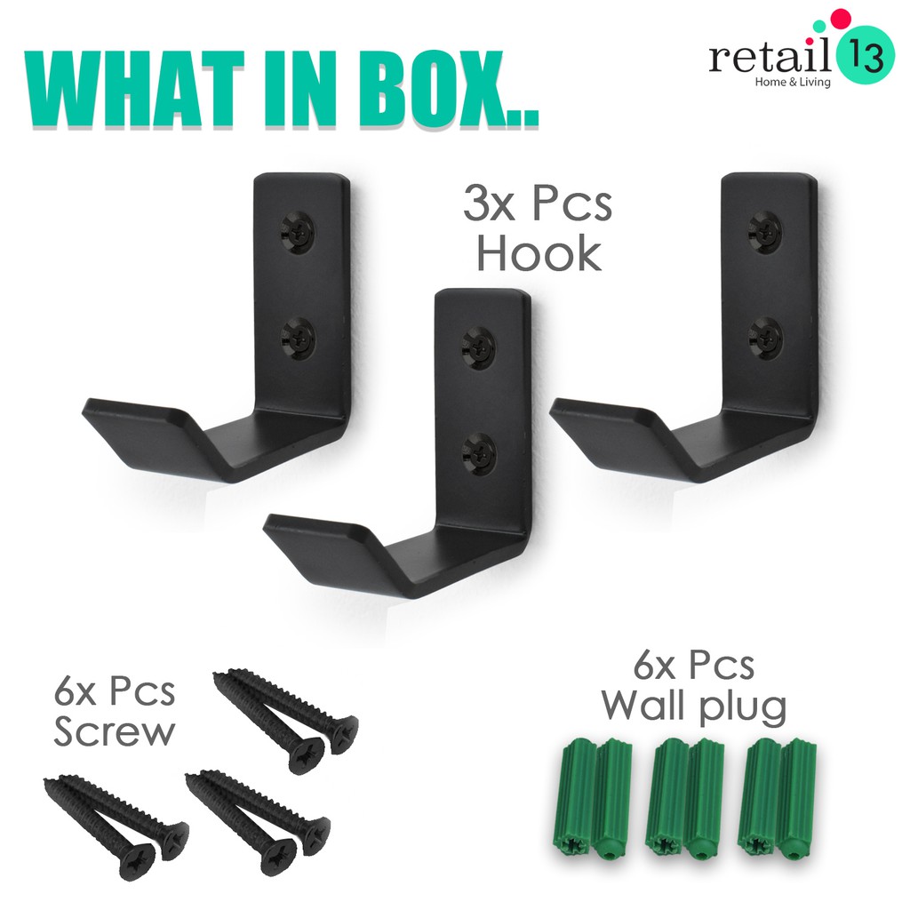 3 PCS - Chicky L Shape Hook Heavy Duty Stainless Steel Hanger ...