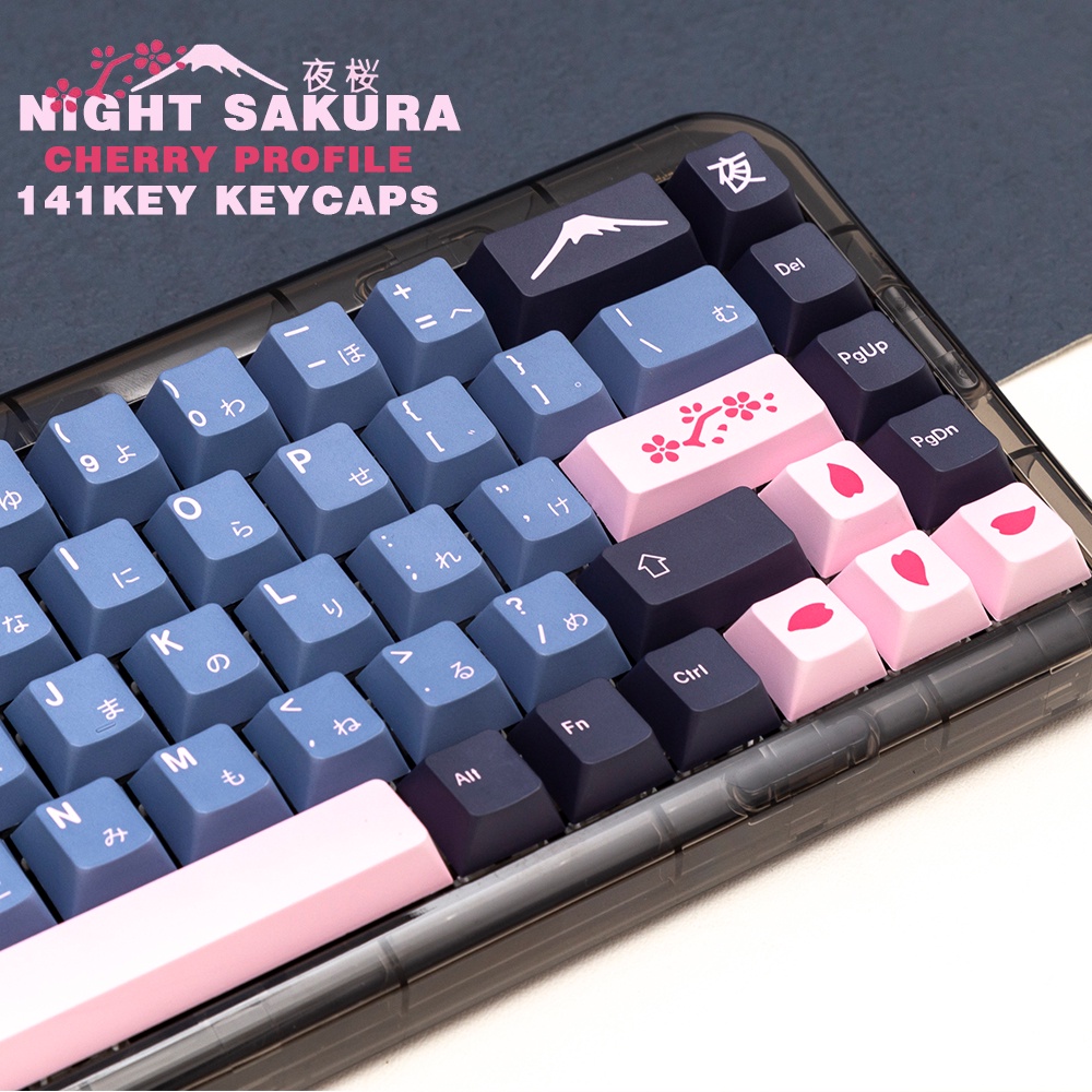 Nnight Sakura Keycaps PBT Cherry Profile 141Key Compatible With 60/70 ...
