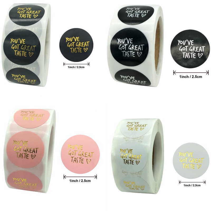 1 inch 500Pcs/Roll Hot gold Thank you stickers round 1 inch you've got ...
