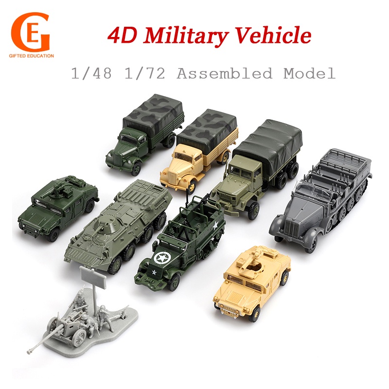 1/72 4D Assembly Military Vehicle Model M35 Truck Hummer M3 Vehicles ...